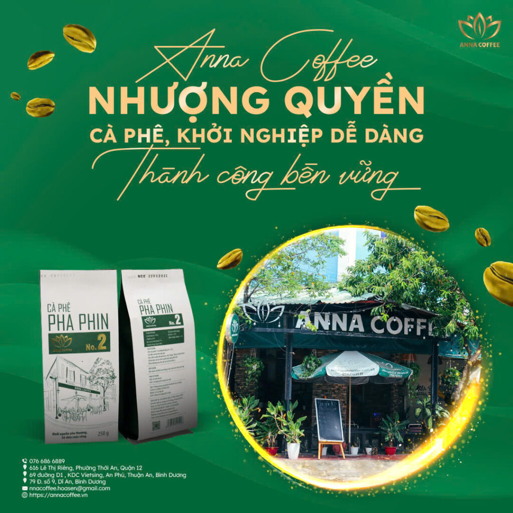 Nhượng quyền Anna Coffee trọn gói, giá tốt tại TPHCM 2026